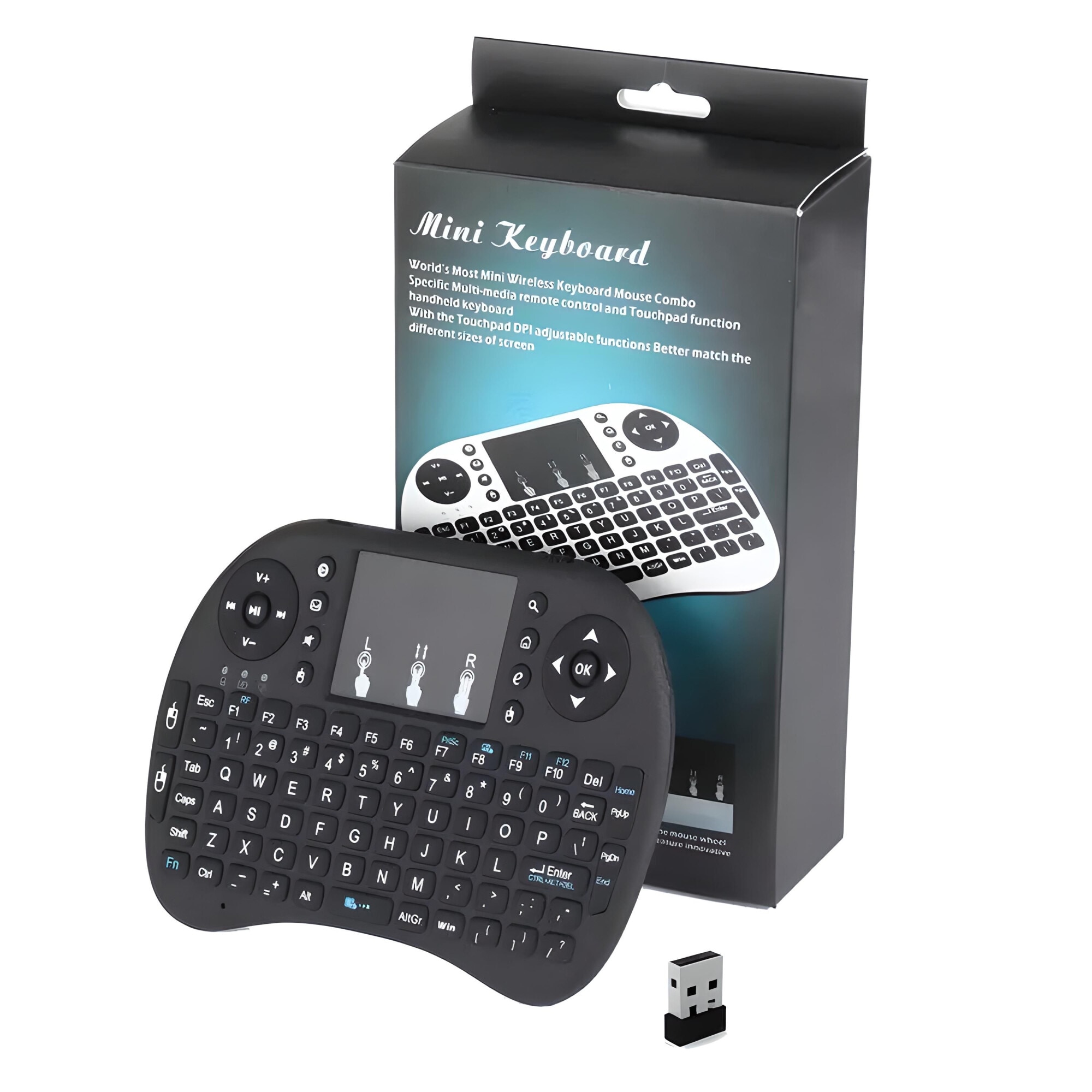 Mini Tastatura Wireless Retoo TechConnect, Cu Touchpad Si Iluminare Led ...