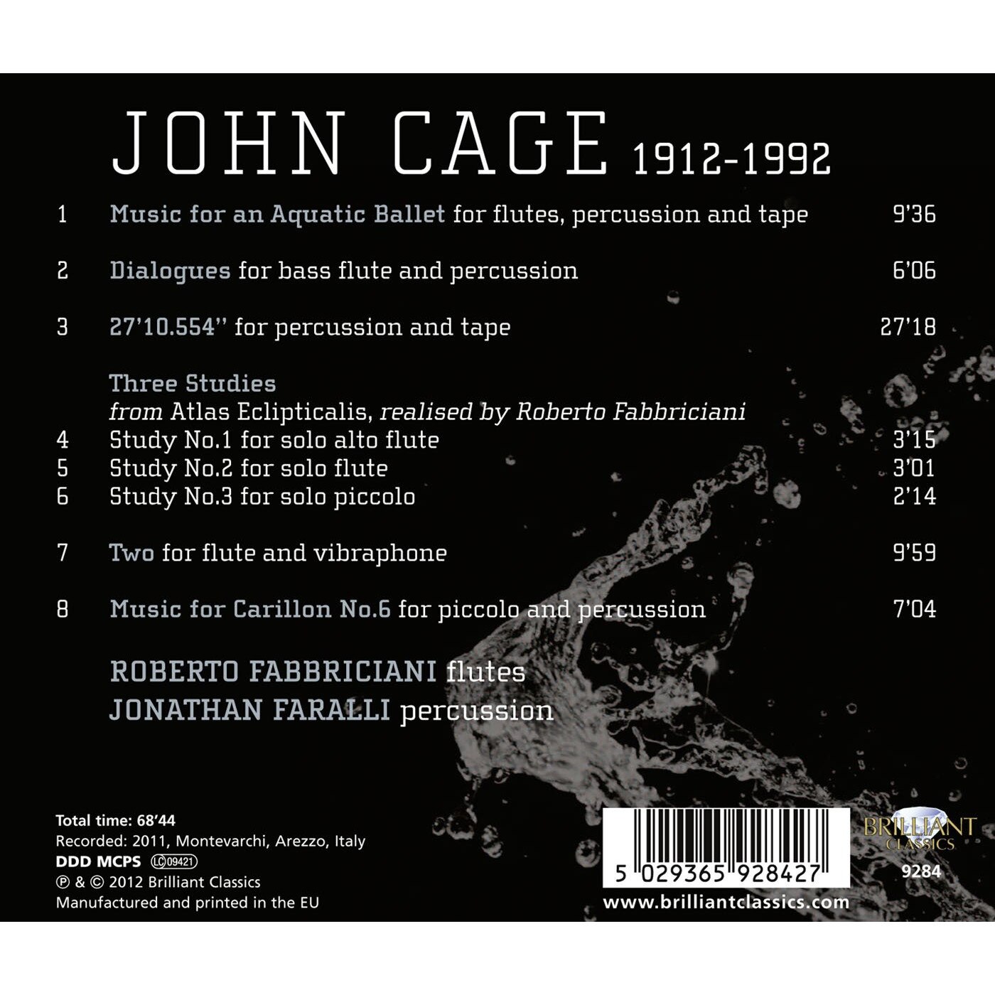 John Cage - Music For An Aquatic Ballet, Music For Carrilon No.6 CD ...