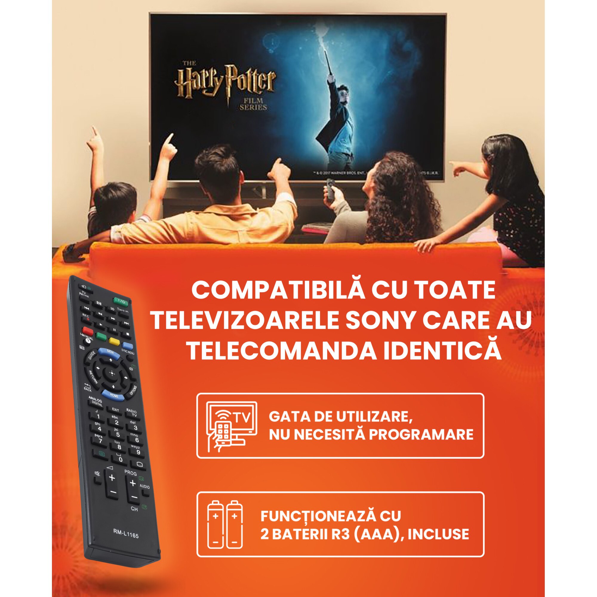 Telecomanda TV Compatibila Sony LCD/LED, RM-L1165, Bocu Remotes ...