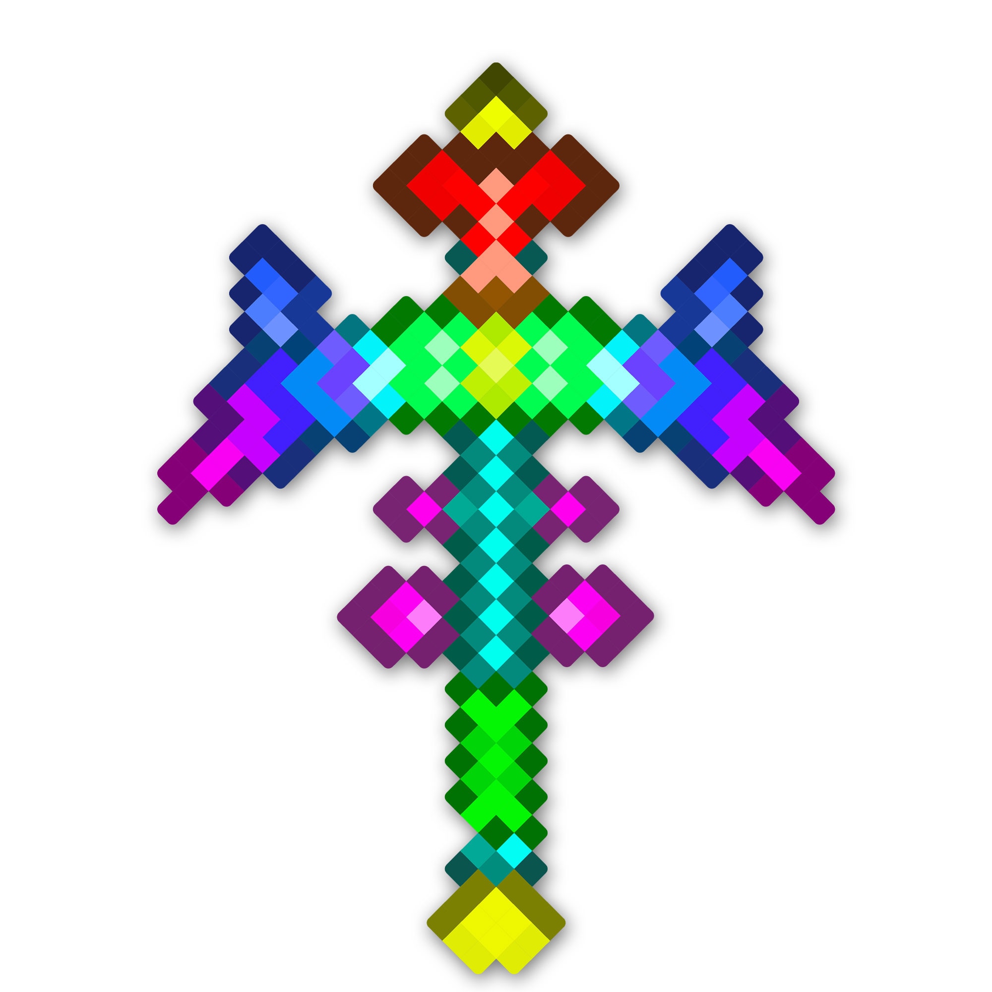 Дървена кирка Rainbow Pickaxe, многоцветна, 44x32 см - eMAG.bg