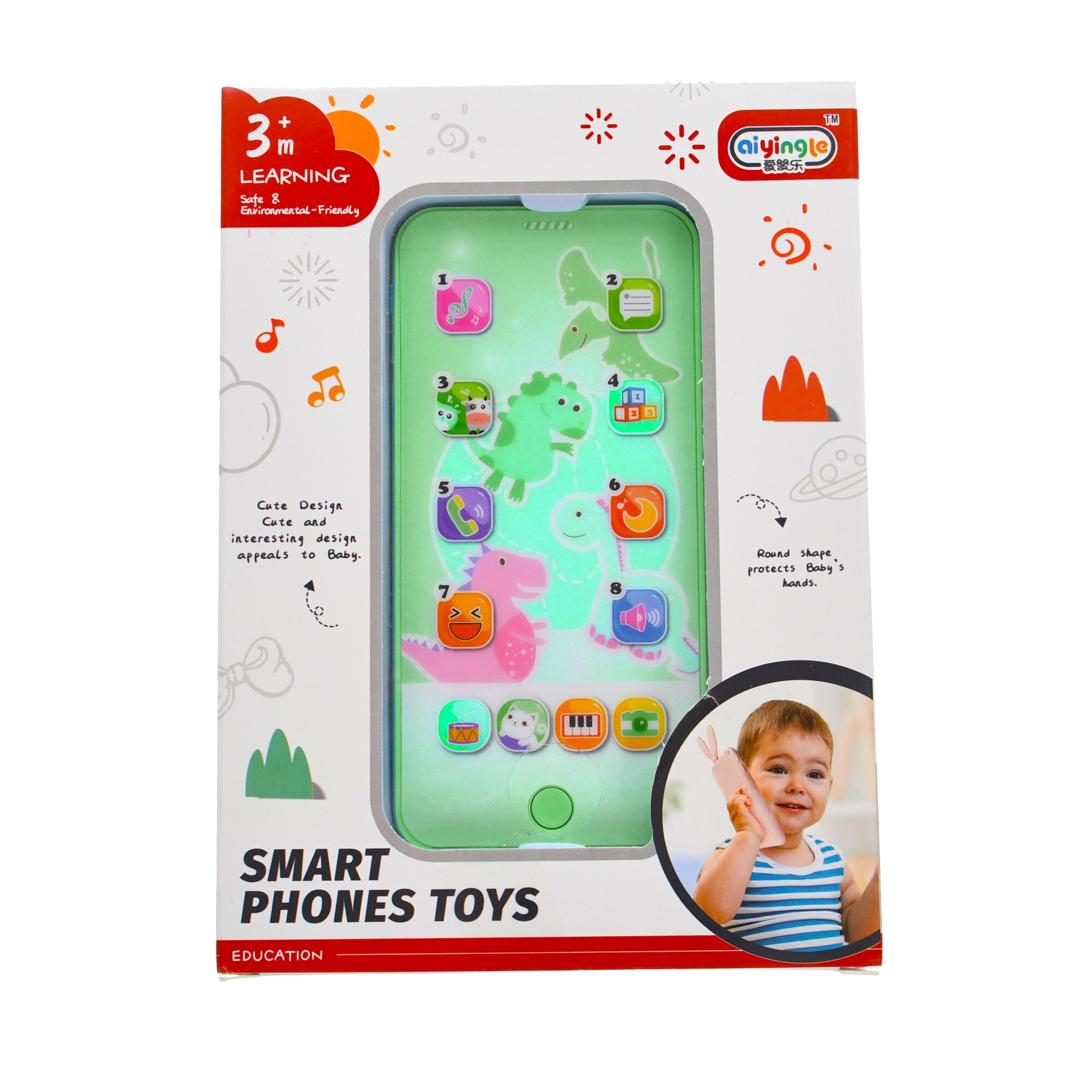 Telefon de jucarie interactiv cu butoane touchscreen, reincarcabil ...