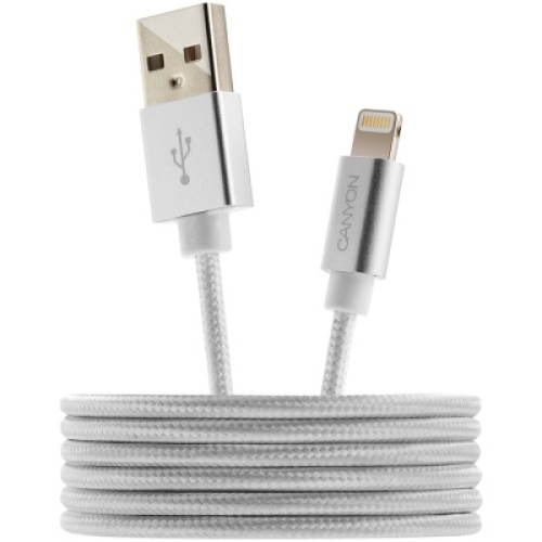 Cablu, Canyon, Pentru iPhone, Lightning la USB, 1m, Alb - eMAG.ro