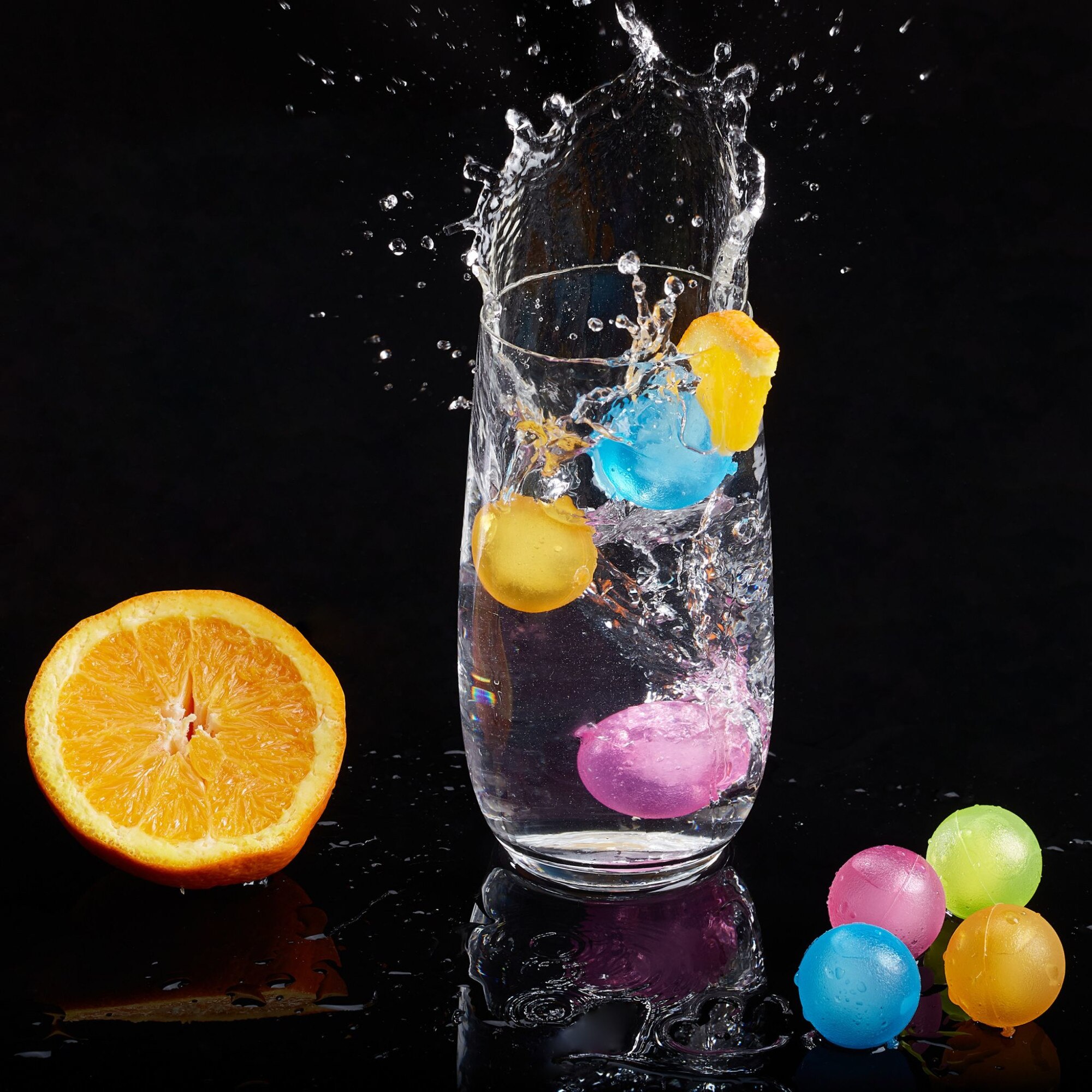 Set 100 cuburi de gheata reutilizabile, multicolore, Relaxdays - eMAG.ro