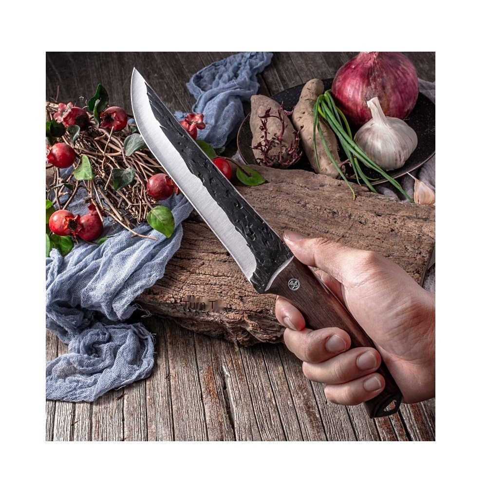 Set profesional Bucatar GP, Cutit & Satar, Full Tang, otel carbon, huse ...