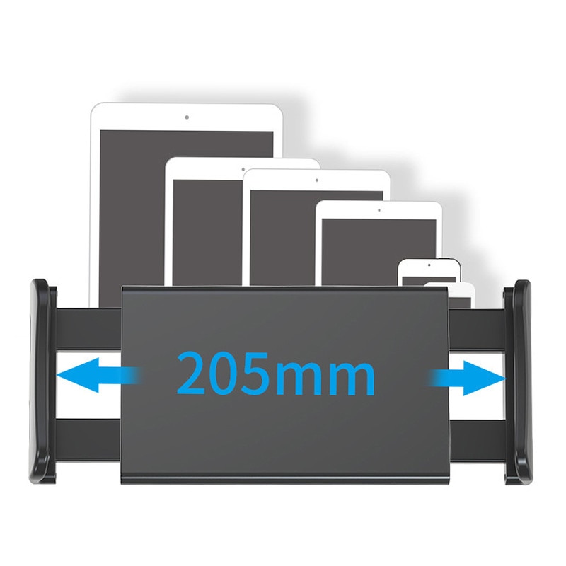 Suport tetiera auto tableta, Cauciuc, Rotire 360, Negru - eMAG.ro