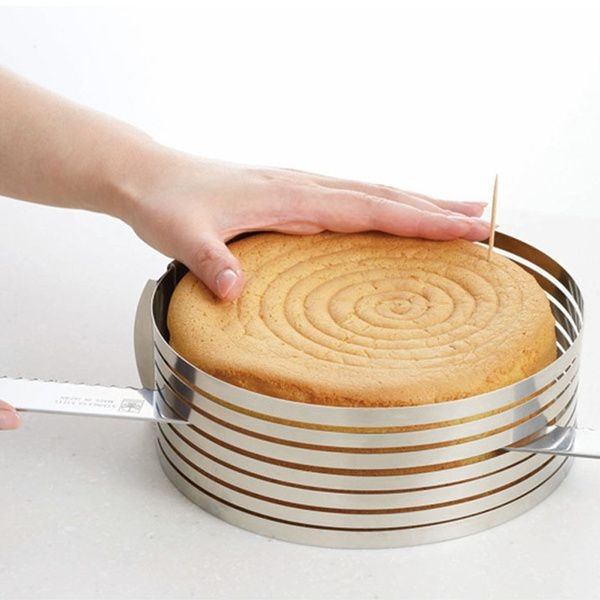 Forma inox extensibila pentru feliat blat tort pe orizontala, 24-30 cm ...