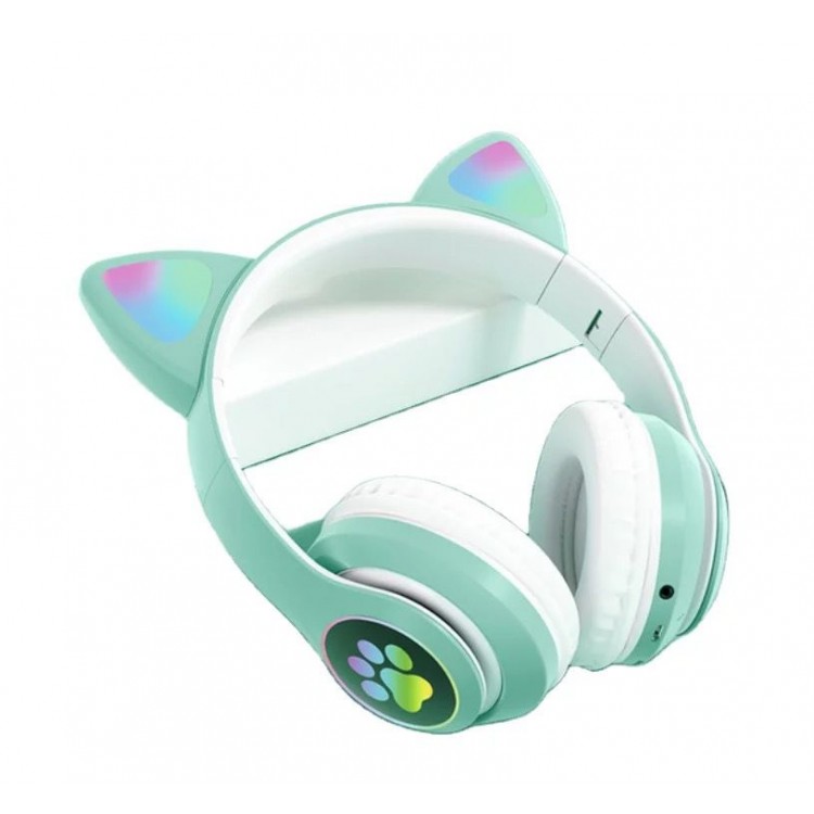Casti CAT cu urechi de pisica, lumina intermitenta cu led-uri colorate ...