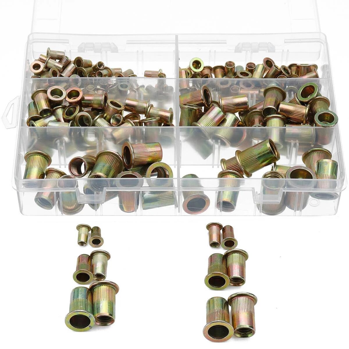 Set piulite pentru nituri oarbe de otel, Cutie piulite, 210 bucati ...