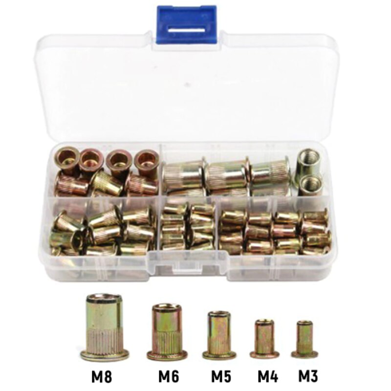 Set piulite pentru nituri oarbe de otel, Cutie piulite, 210 bucati ...