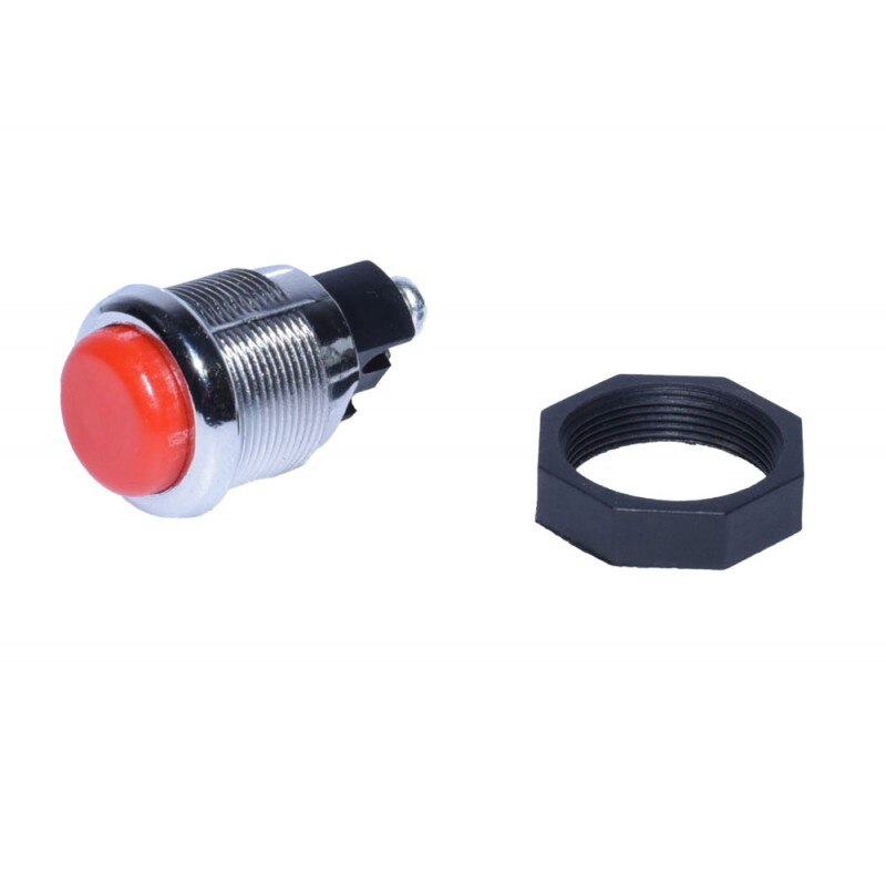 Push buton metalic de impuls elSales ELS-PBMI, 12VDC / 250VAC, rosu ...