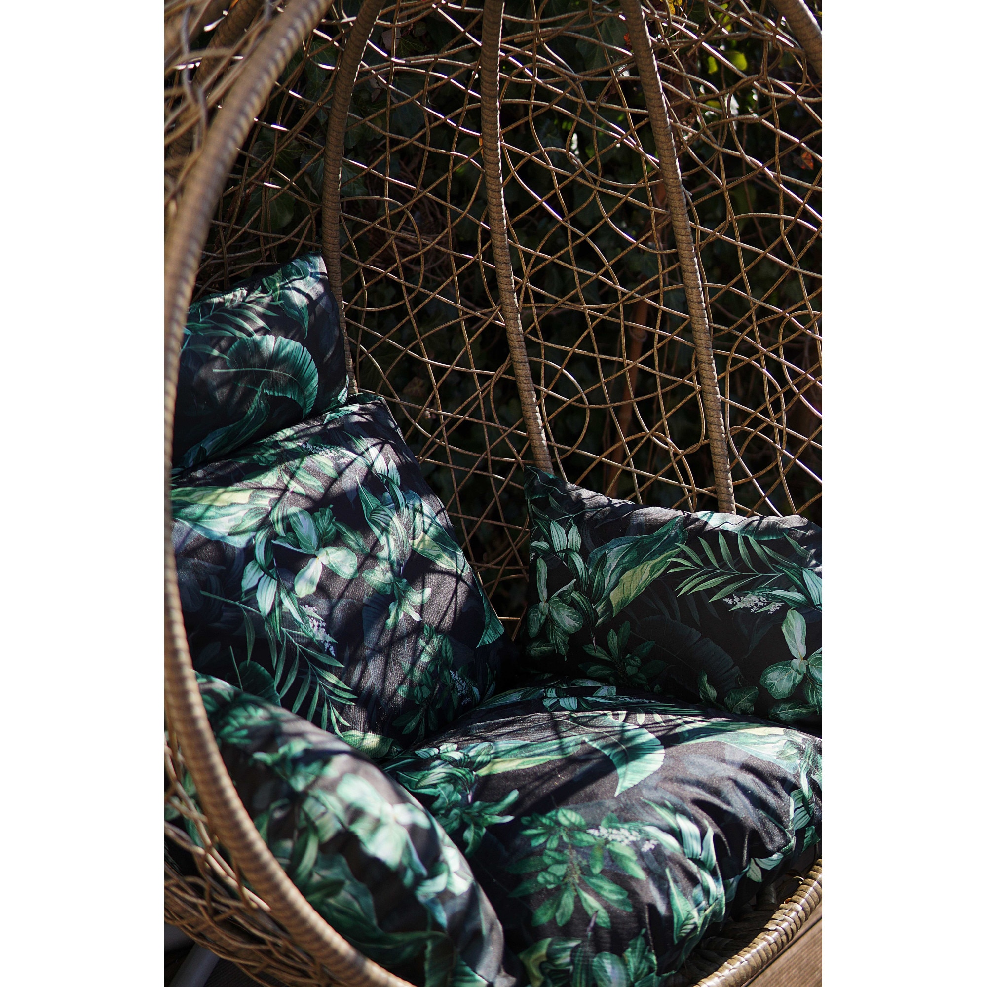 Perna de Fotoliu suspendat, Negru cu frunze verzi, Blomster - eMAG.ro