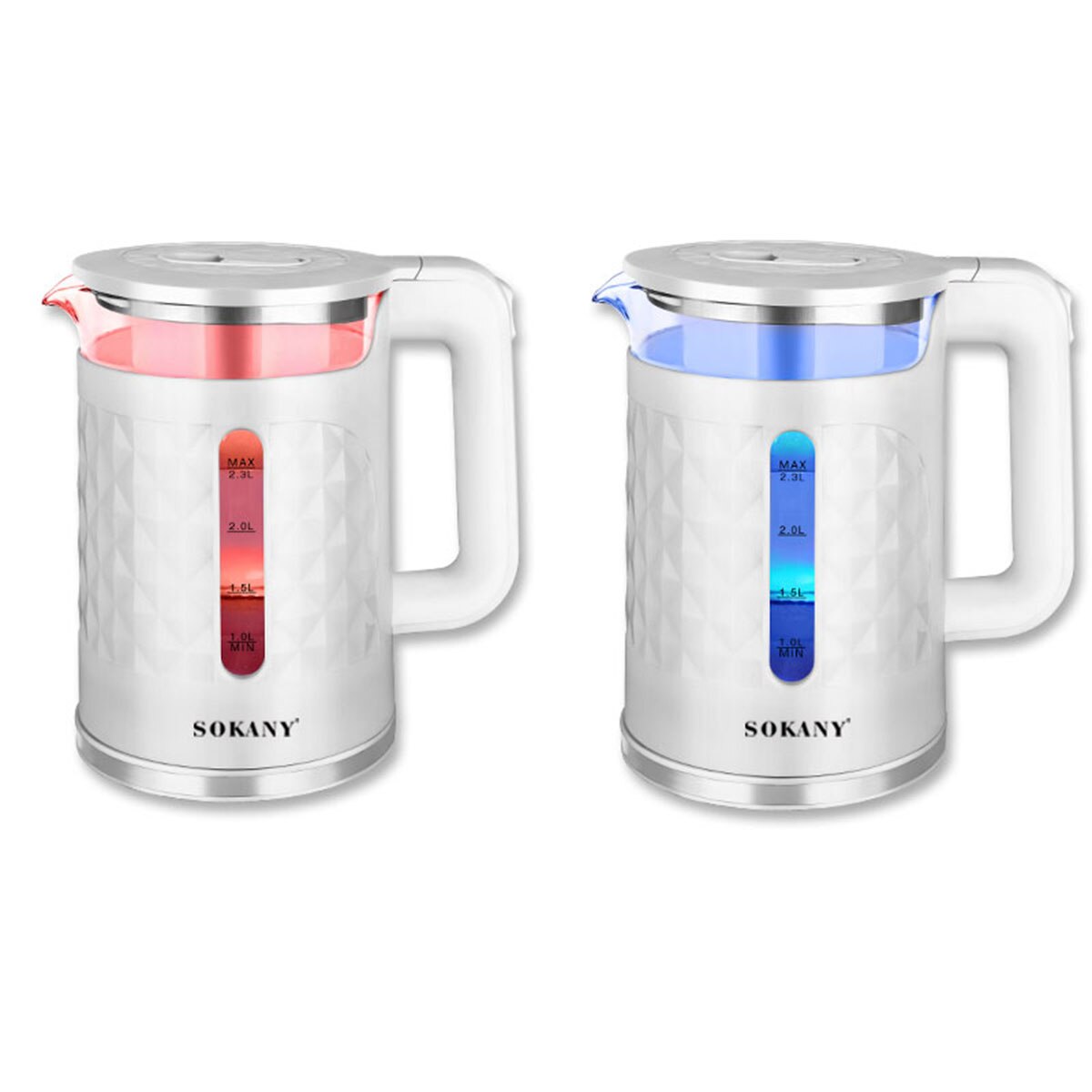 Sokany vízforraló SK-1028, 2000W, űrtartalom 2,3L, hőmérséklet szabályzó, fényjelző, fehér - eMAG.hu