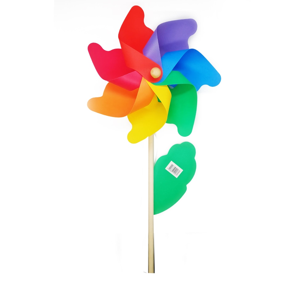 Morisca de vant, 50 cm, multicolora, cu bat de lemn, Vision - eMAG.ro