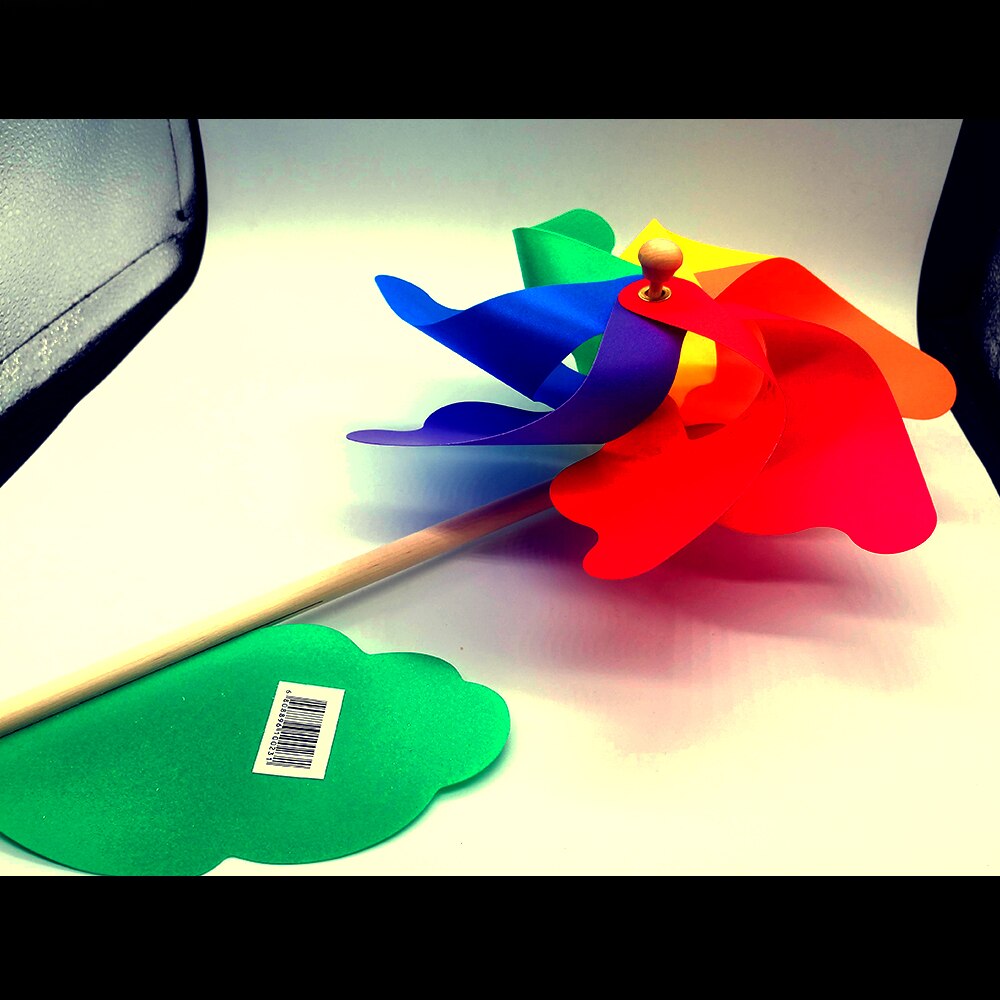 Morisca de vant, 50 cm, multicolora, cu bat de lemn, Vision - eMAG.ro