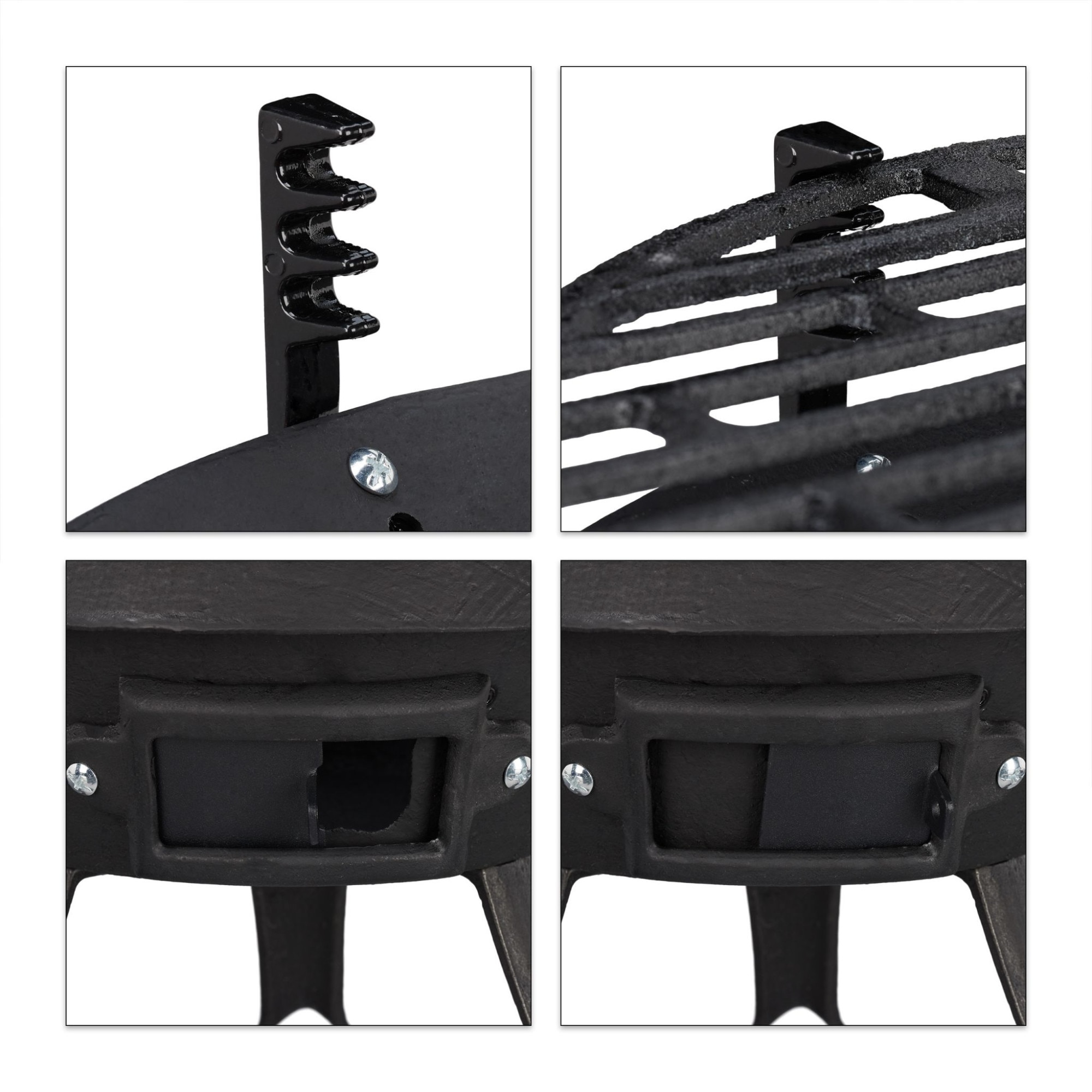 Gratar traditional din fonta, aspect rustic si manere din lemn, design ...