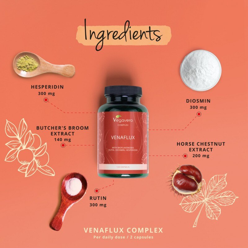 Supliment alimentar Vegavero Venaflux Complex, 120 Capsule - eMAG.ro
