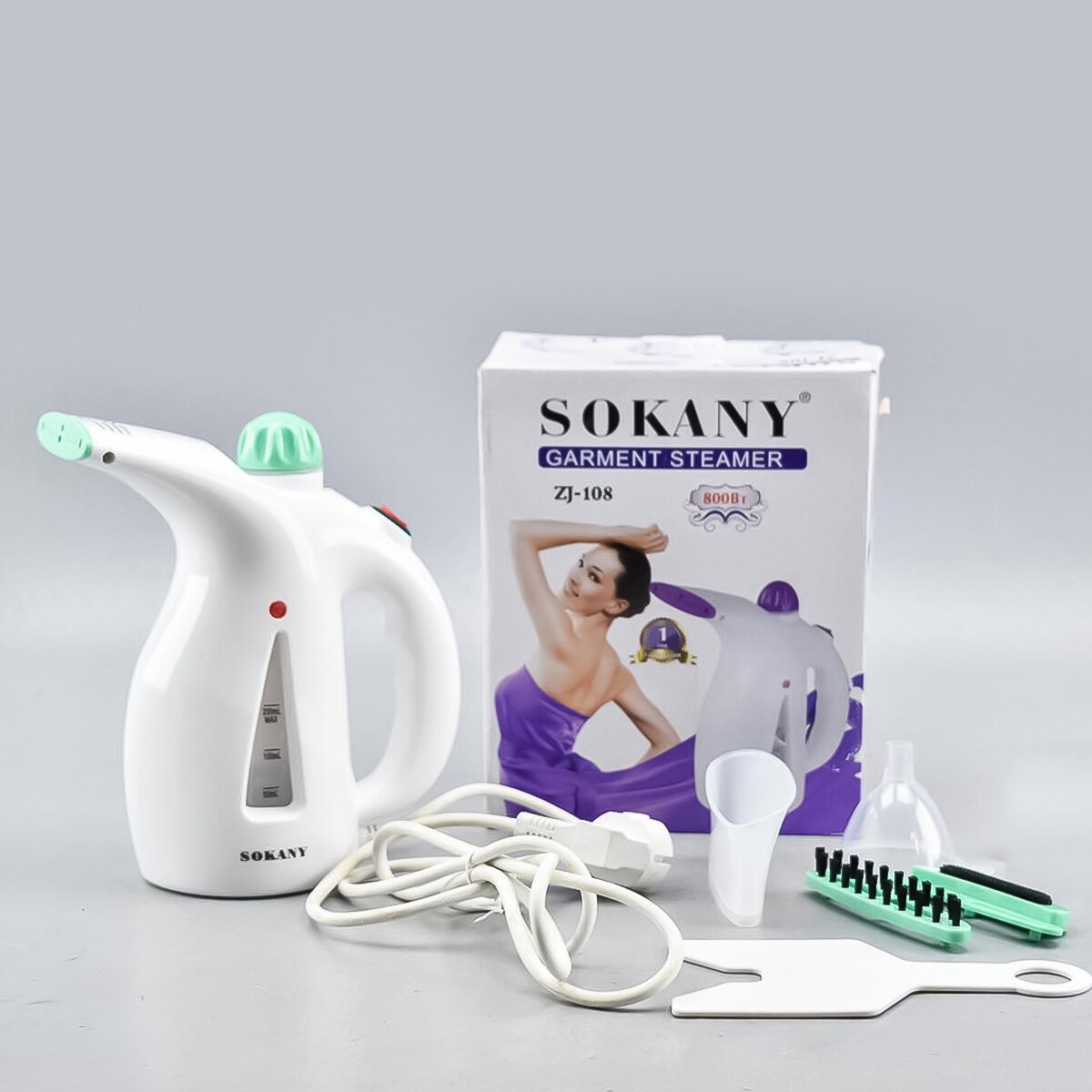 Вертикална парна ютия Sokany ZJ-108, 800W, 200мл, Бяла - eMAG.bg