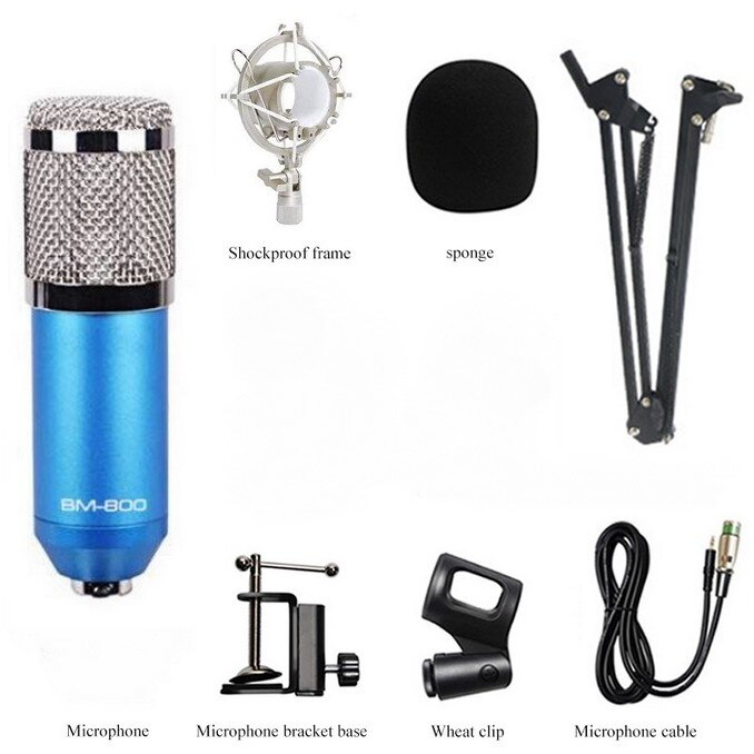 Set Microfon De Studio Condenser Suport Metalic Inregistrare Vocala ...