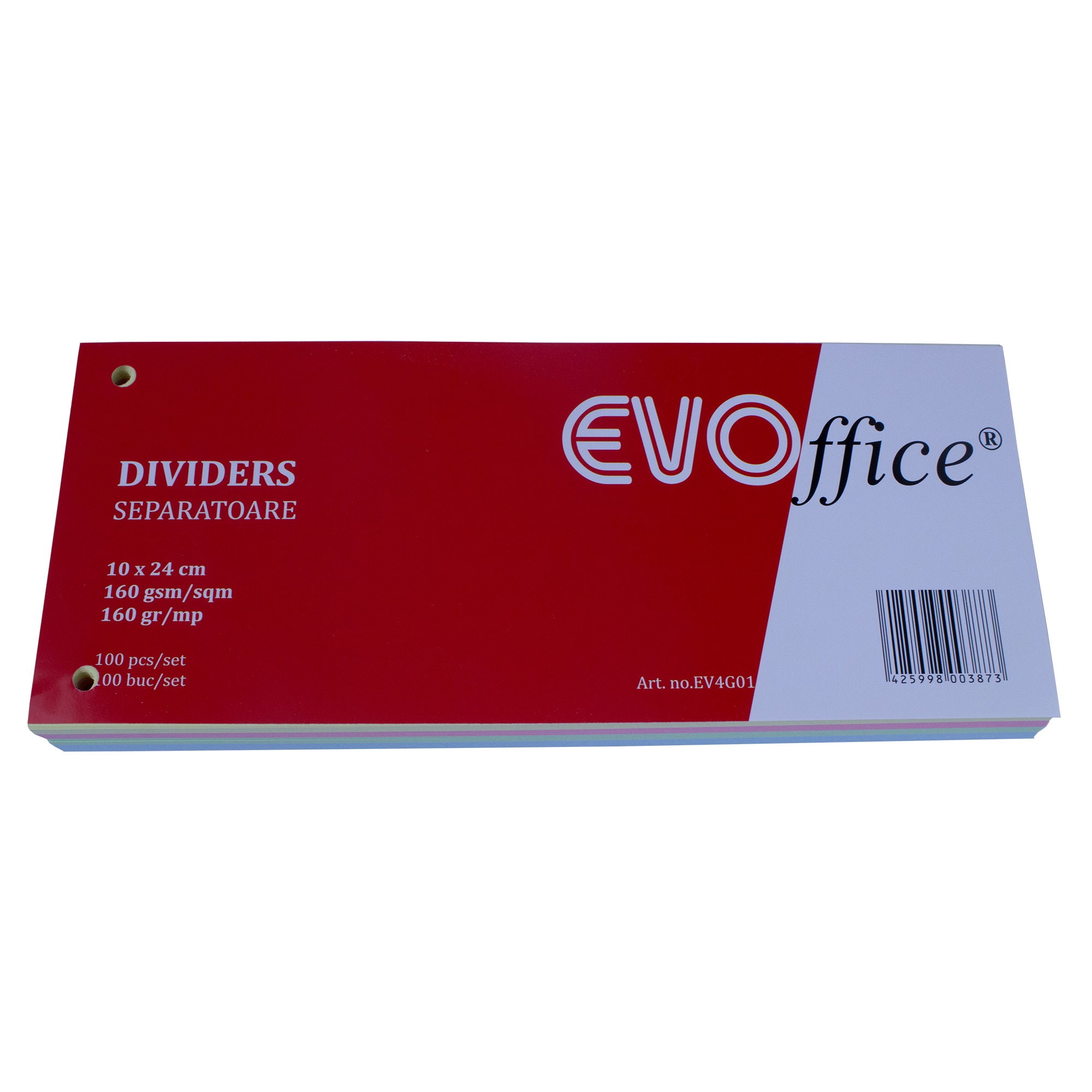Separatoare carton color EVOffice, 160 g, 10x24 cm 100 bucati/set - 4 ...