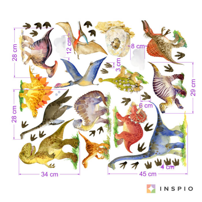 Autocolant camera copiilor INSPIO Dino - Parcul dinozaurilor - eMAG.ro