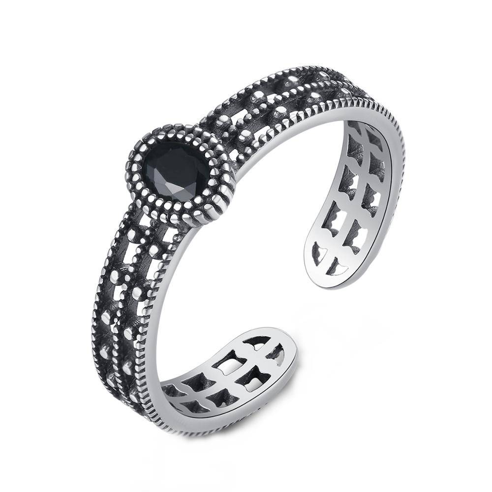 Inel reglabil din Argint, Onix, Black Stone - eMAG.ro