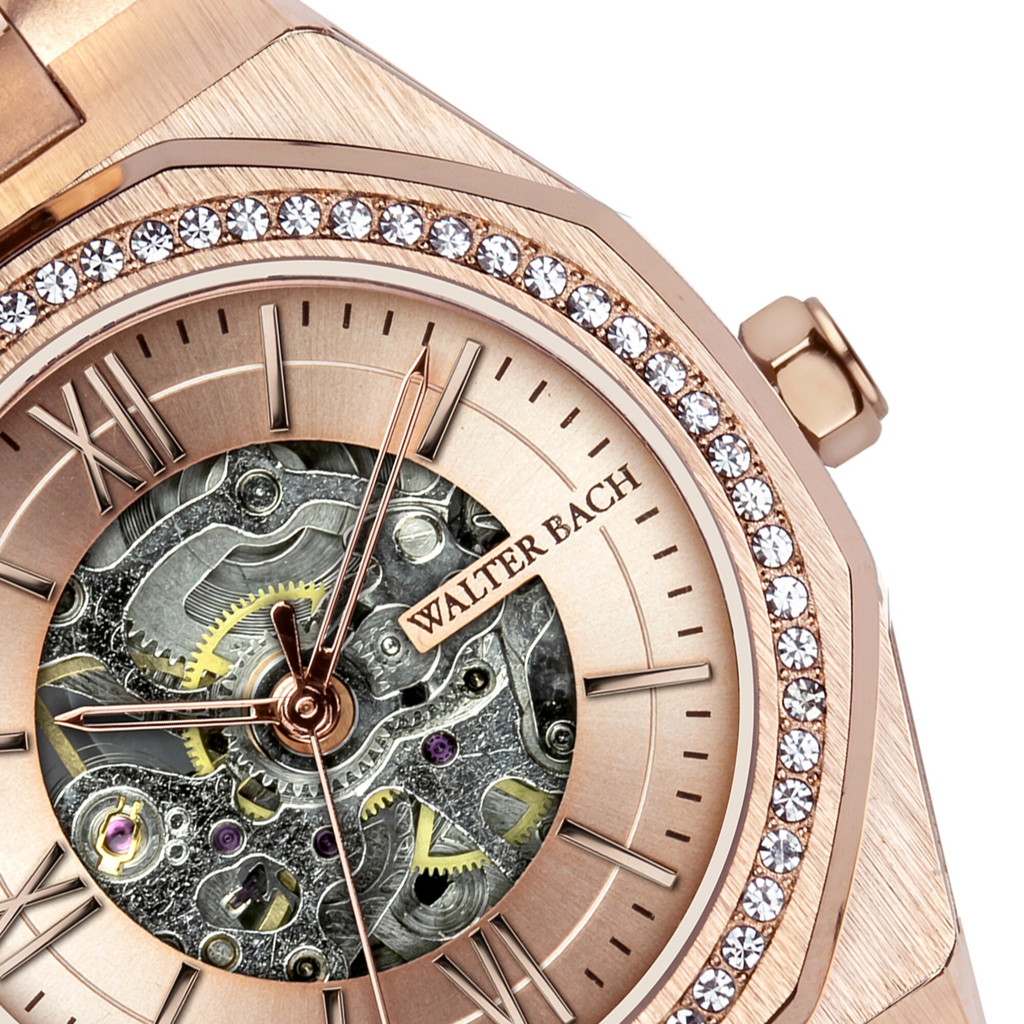 Ceas Dama Walter Bach Quartz Cristal Mineral Rose Gold WXBS EMAG ro