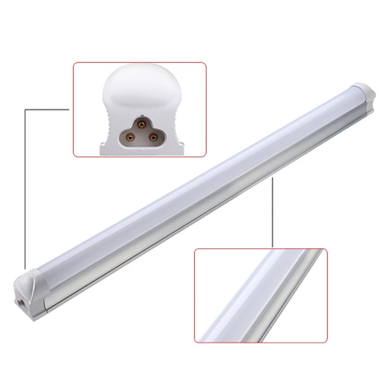 Set 5 x Tuburi LED T8, Putere 8W, 800lm, Temperatura 6500K, Alb Mat ...