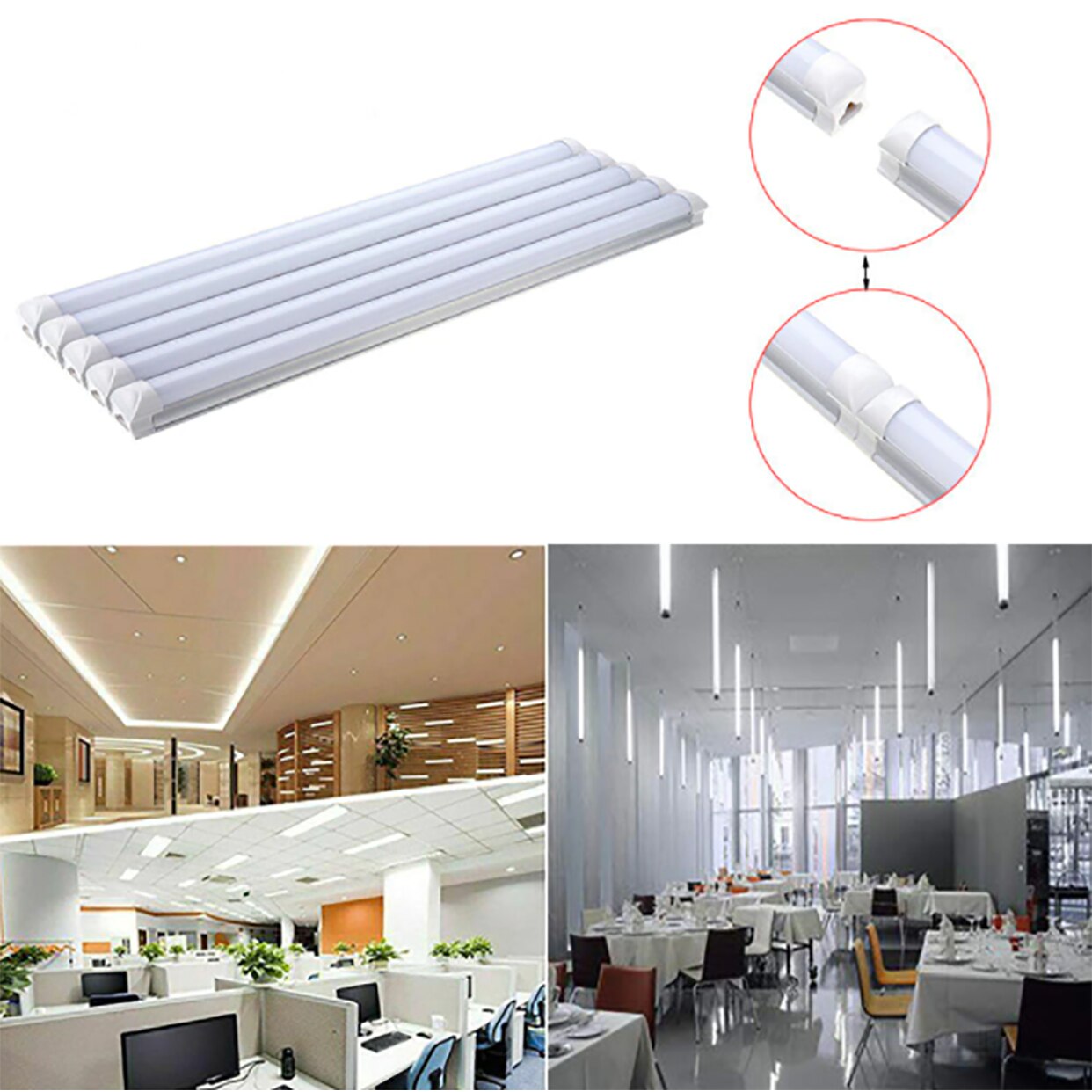 Set 5 x Tuburi LED T8, Putere 8W, 800lm, Temperatura 6500K, Alb Mat ...