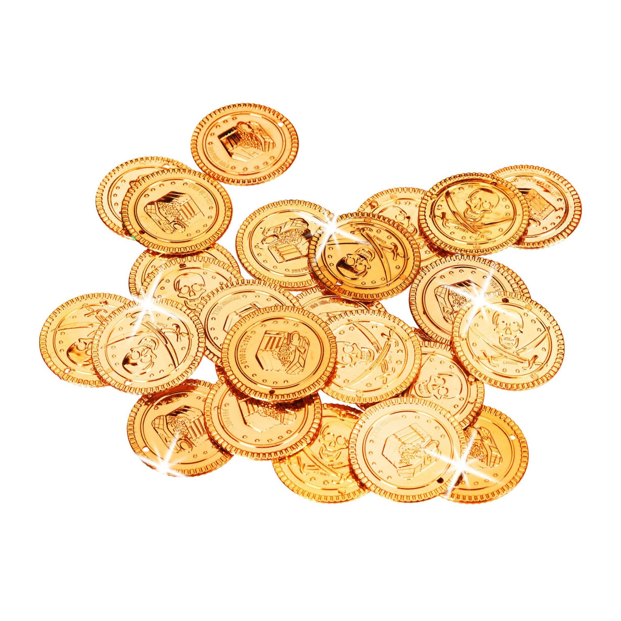 Set monede de joc, 288 bucati pe set, cap de pirat si cufar de comori ...