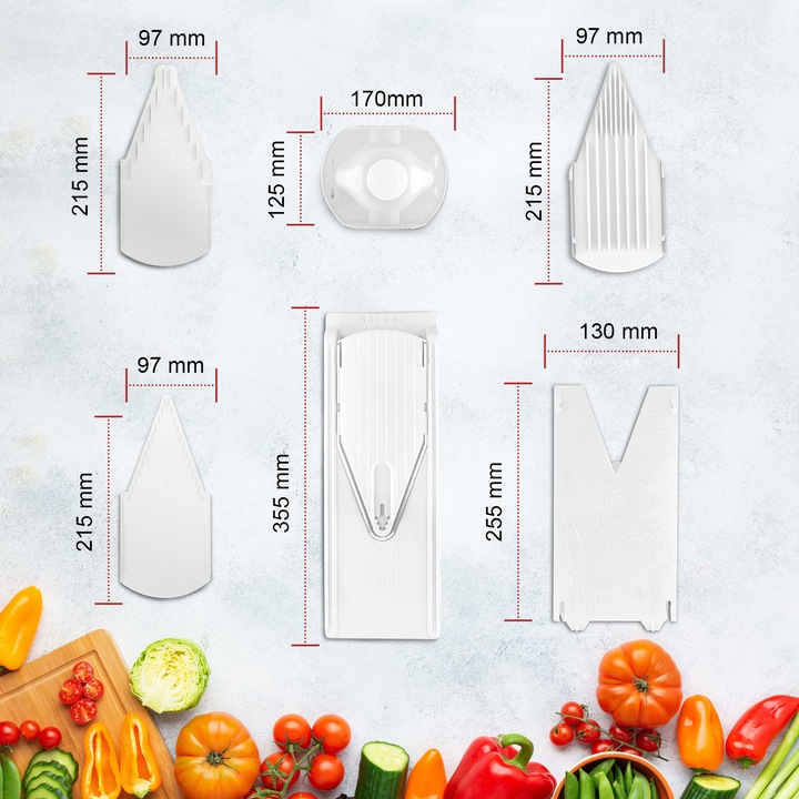 Комплект кухненско ренде Бьорнер Slicer V3 TrendLine, Многофункционално ...