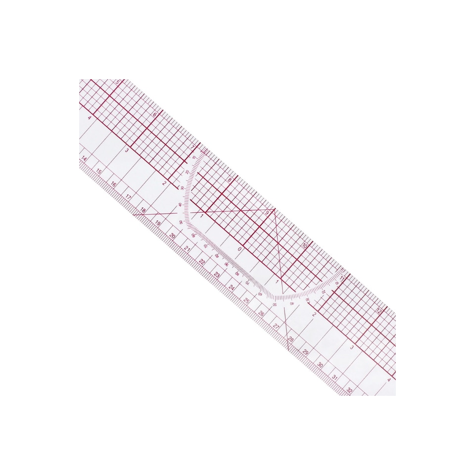 Rigla croitorie, flexibila, 45 cm, Roz/ Transparent - eMAG.ro