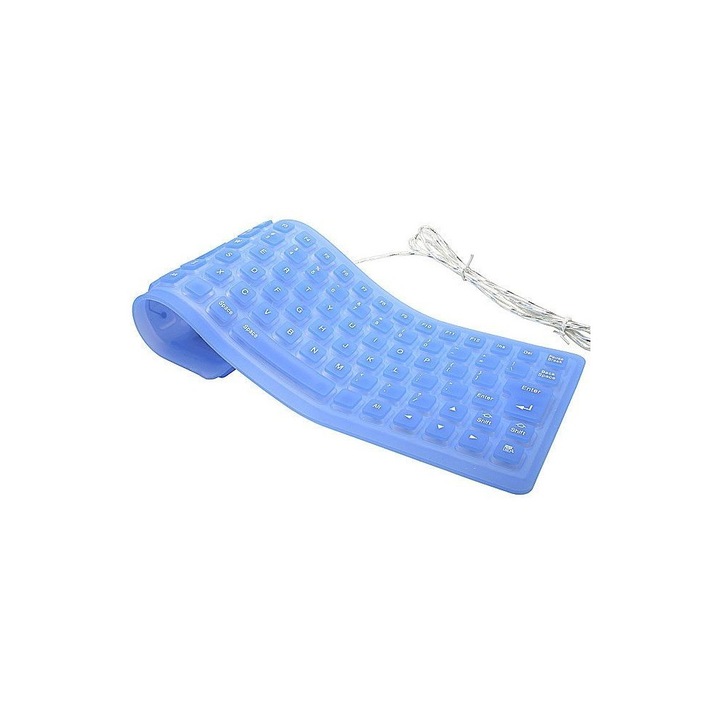Tastatura flexibila, usb sau ps2, Albastru - eMAG.ro