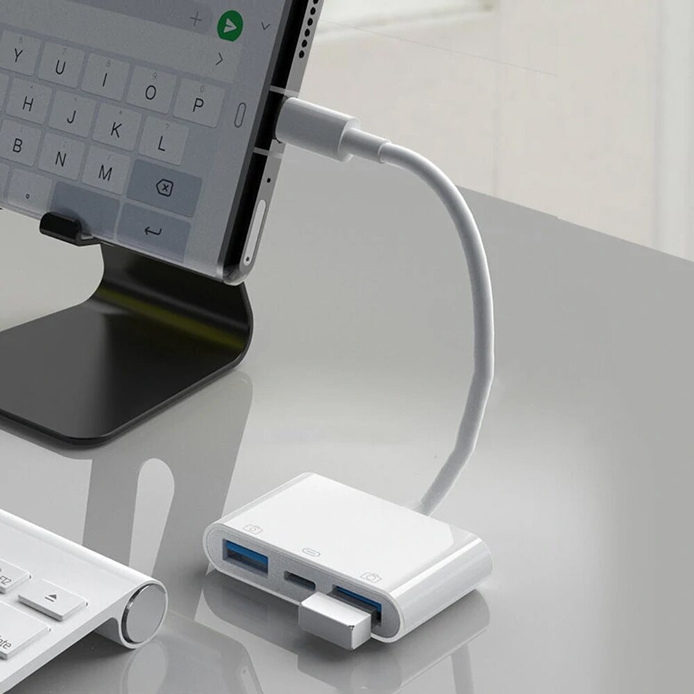 OTG адаптер от Type-C към Type-C и USB x 2, преносим, Fonix Plug & Play ...