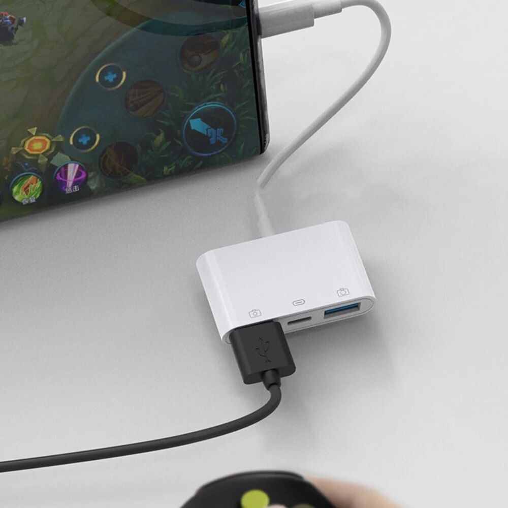 OTG адаптер от Type-C към Type-C и USB x 2, преносим, Fonix Plug & Play ...