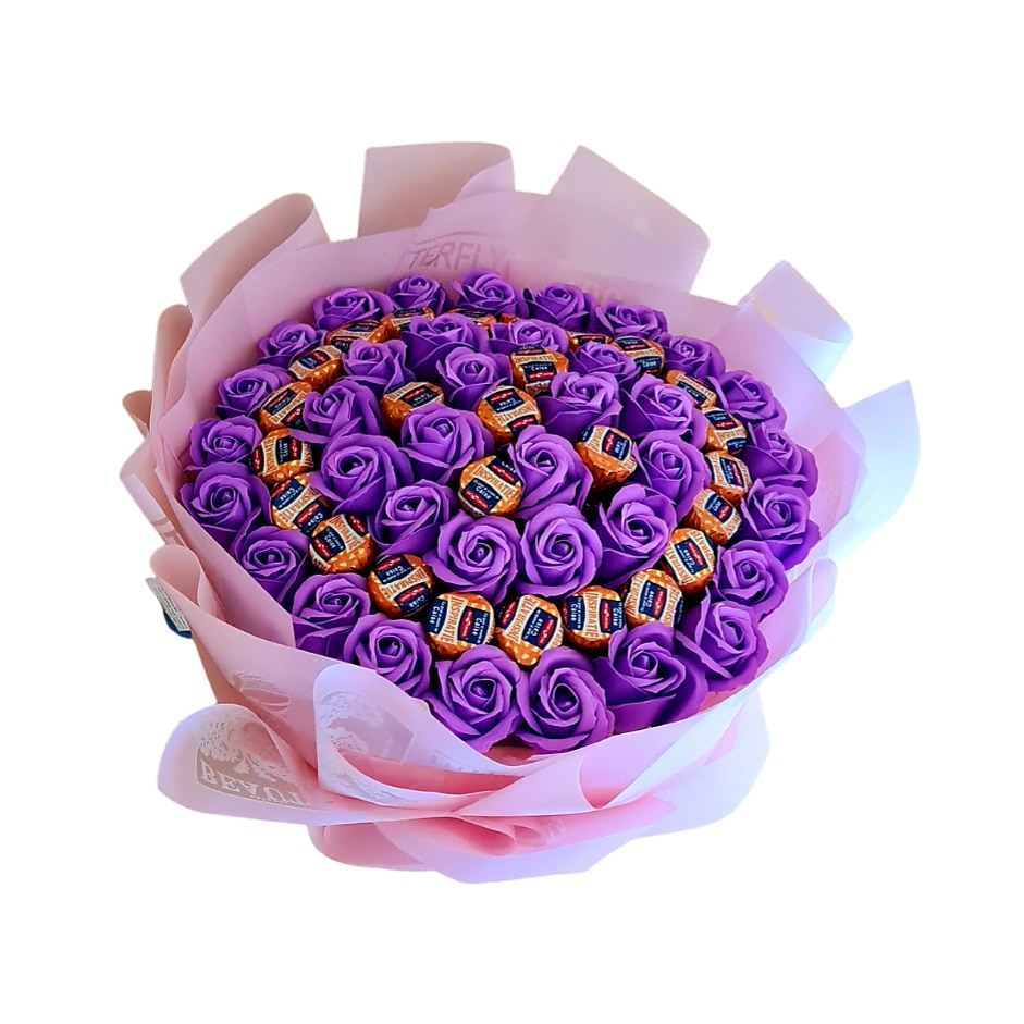 Buchet dulce, cadou, trandafiri de sapun si ciocolata Bucuria - eMAG.ro