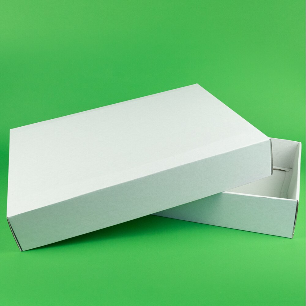 Set 100 Cutii cu Capac, 325x300x65 mm, Carton Alb - eMAG.ro