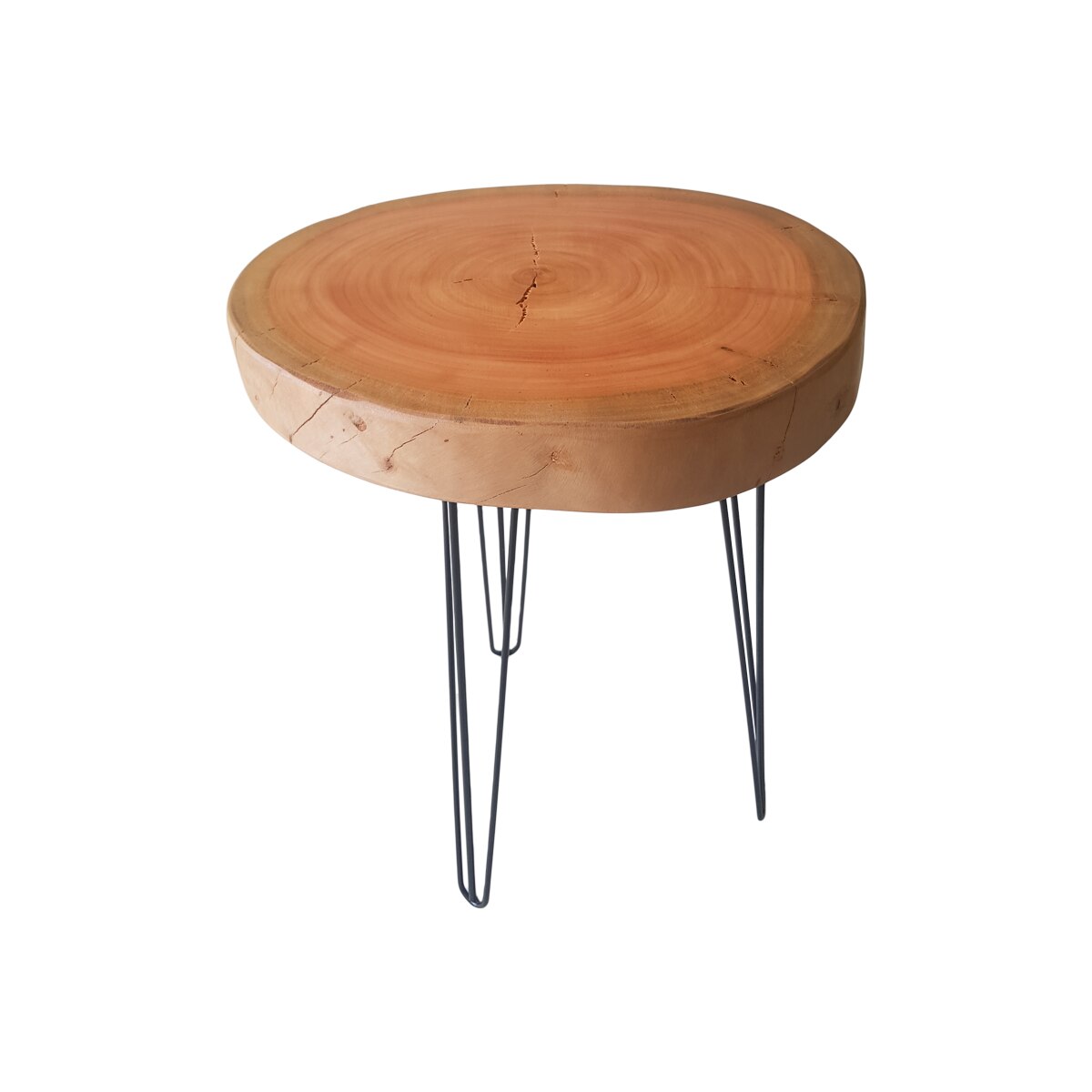 Masuta de cafea rustica din lemn de eucalipt, Ø42Xh50 cm, EHA - eMAG.ro