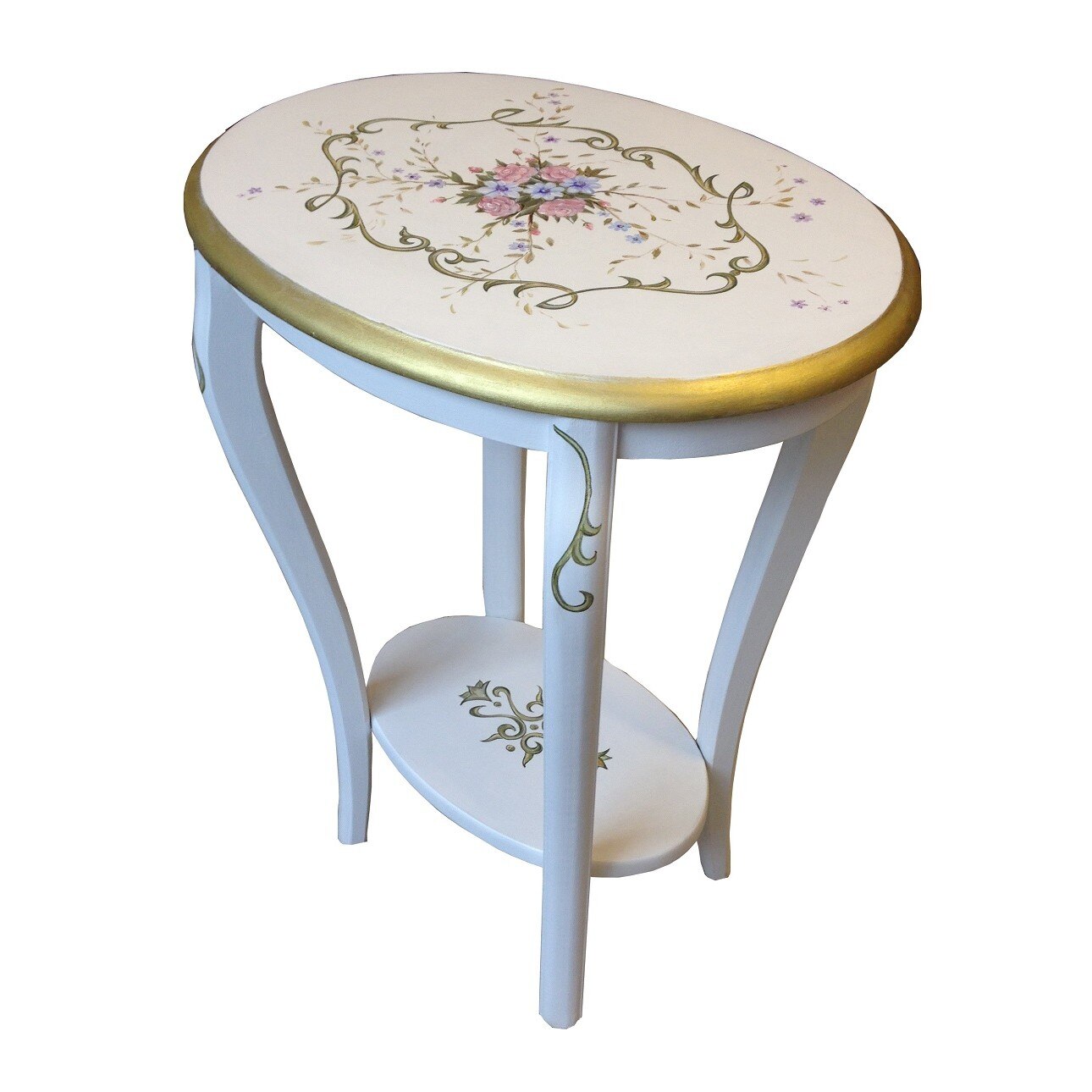 Masuta ovala alba cu trandafiri - eMAG.ro