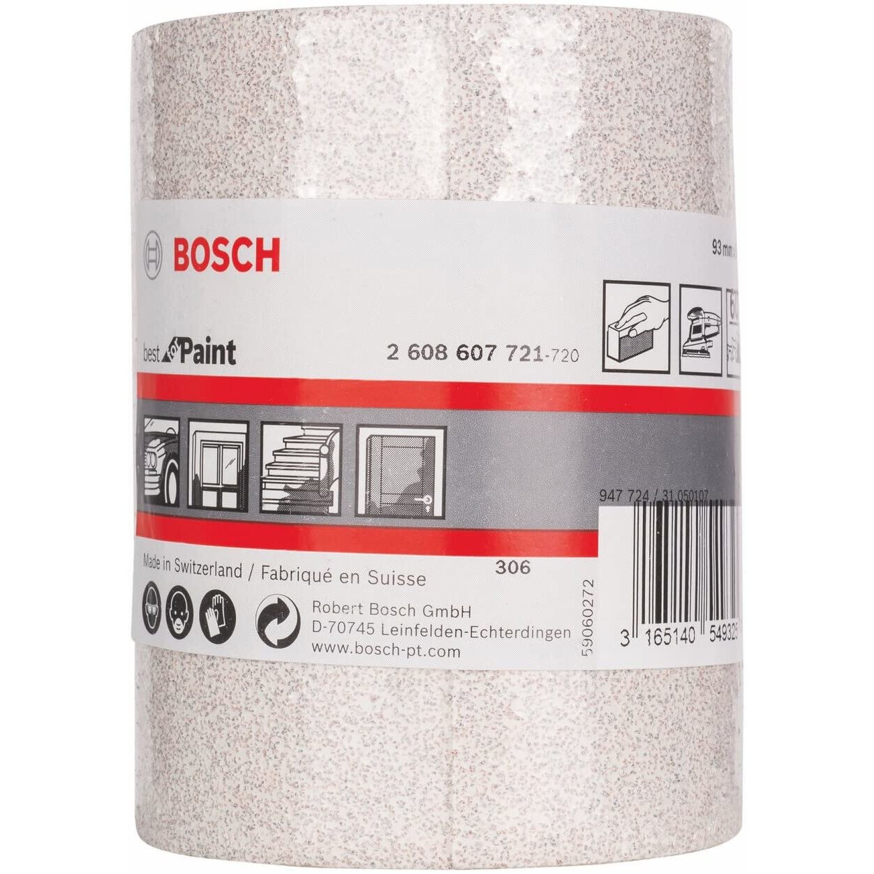 Rola abraziva Bosch Best for Paint, 93mm x 5m, P60 - eMAG.ro
