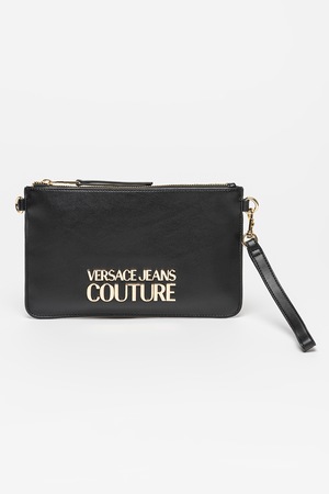Versace Jeans Couture, Geanta crossbody cu aplicatie logo metalica ...