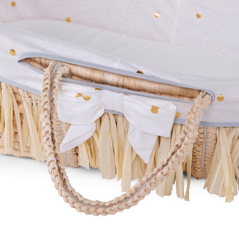 Cos bebe Childhome Moise din coji de porumb si rafie cu saltea, Husa ...