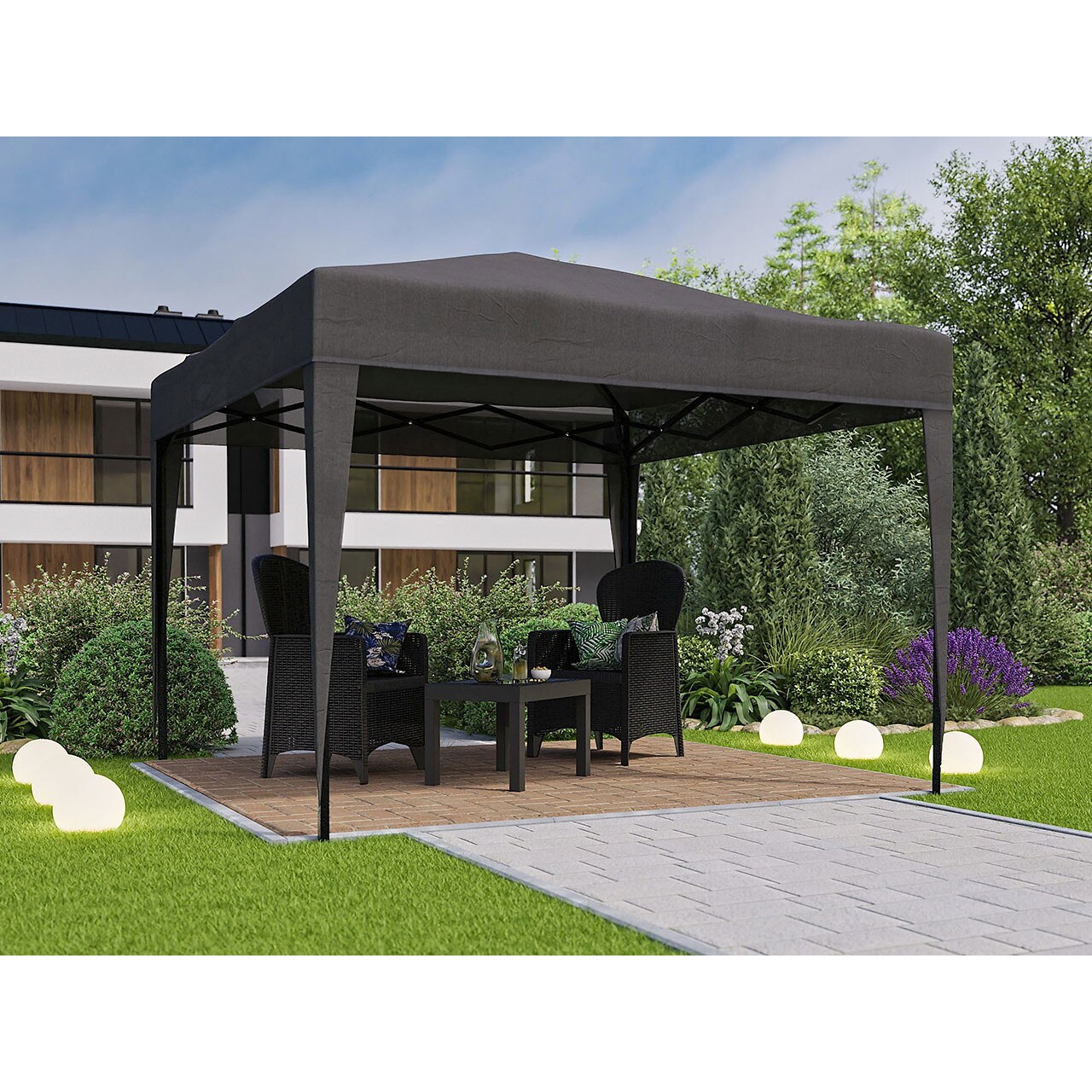 Pavilion, cort gradina Reolani, MIRJAN24, 300x300x250 cm, gri - eMAG.ro