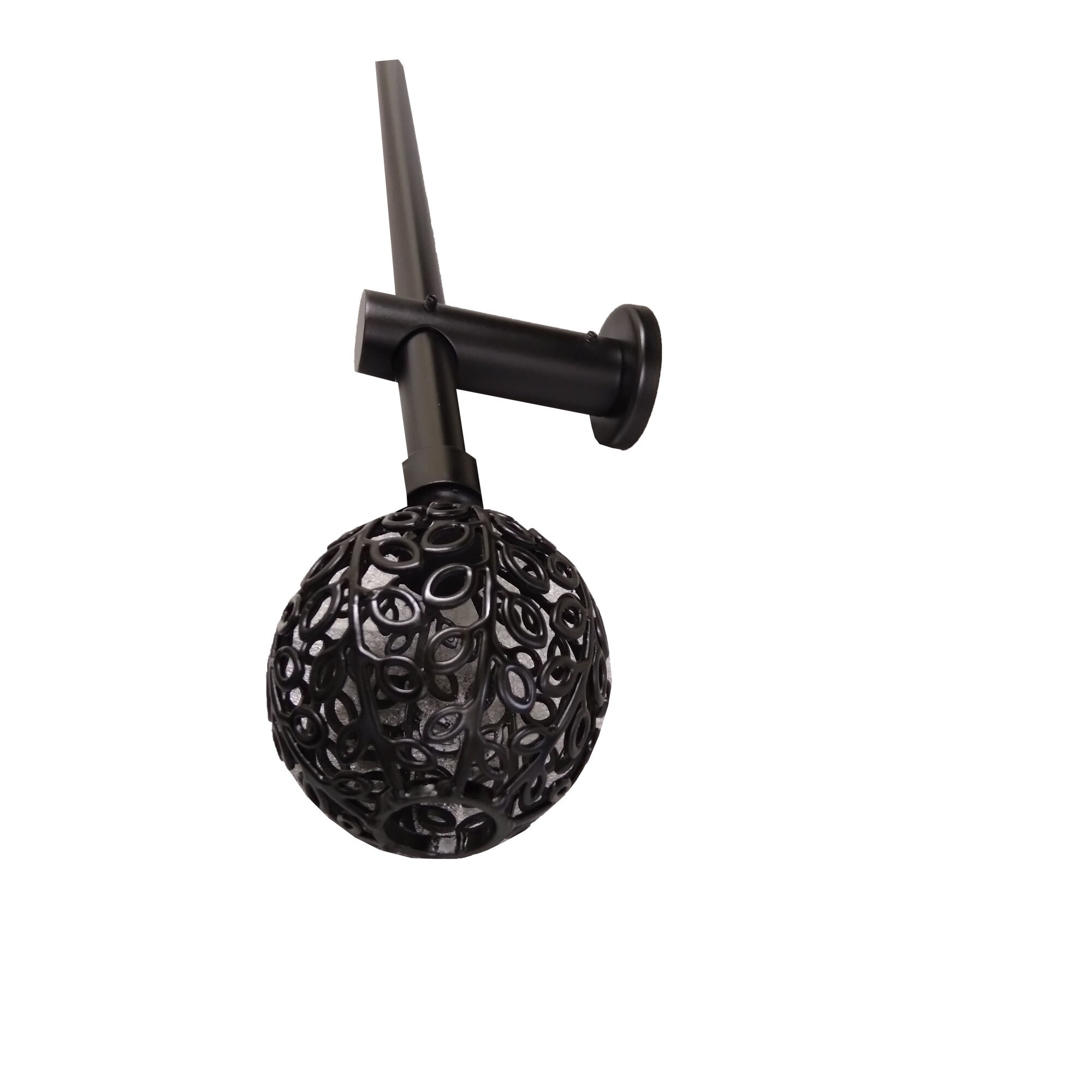 Galerie Simpla Negru cu Bula cu frunze si Suport Oil 250cm D20 ...
