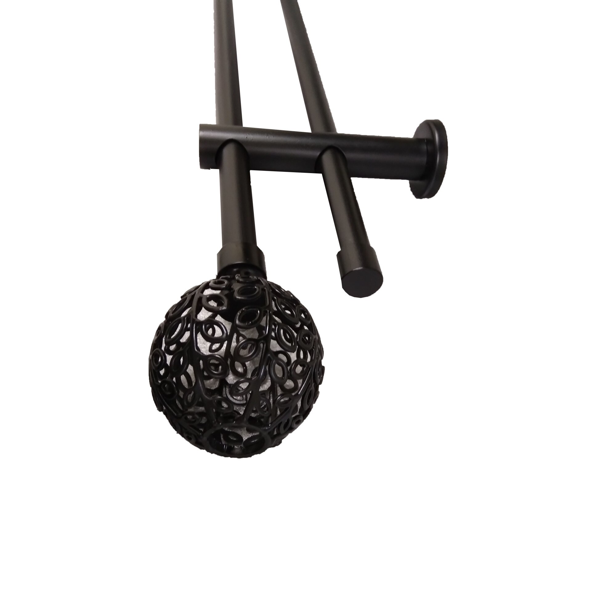 Galerie Dubla Negru cu Bula cu frunze si Buson si Suport Oil 250cm D20 ...