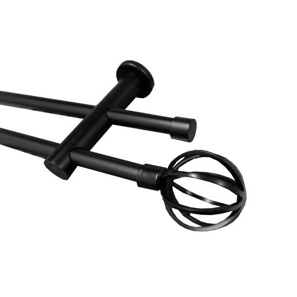 Galerie Dubla Negru cu Bula Cage si Buson si Suport Oil 200cm D20 ...