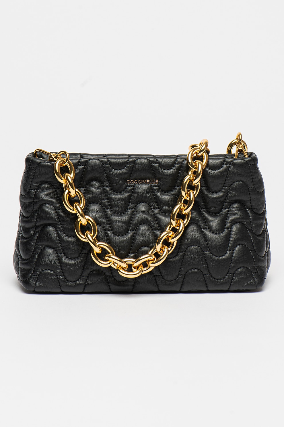 COCCINELLE, Geanta crossbody matlasata de piele Ophelie, Negru - eMAG.ro