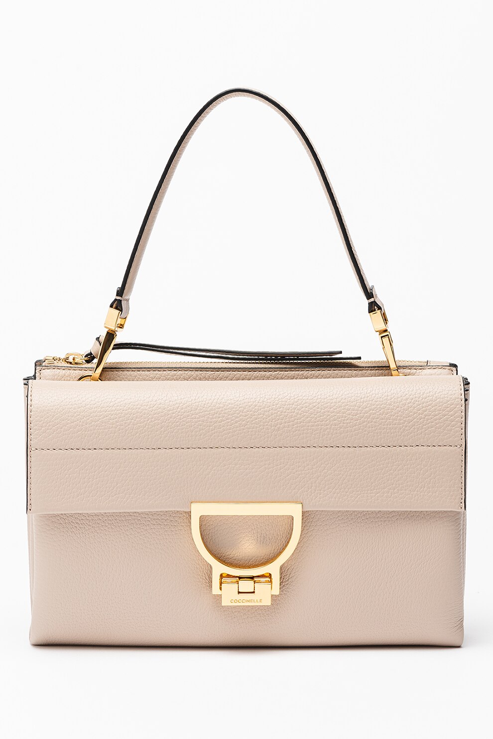 COCCINELLE, Geanta de piele cu barete detasabile Arlettis, Roz melange ...