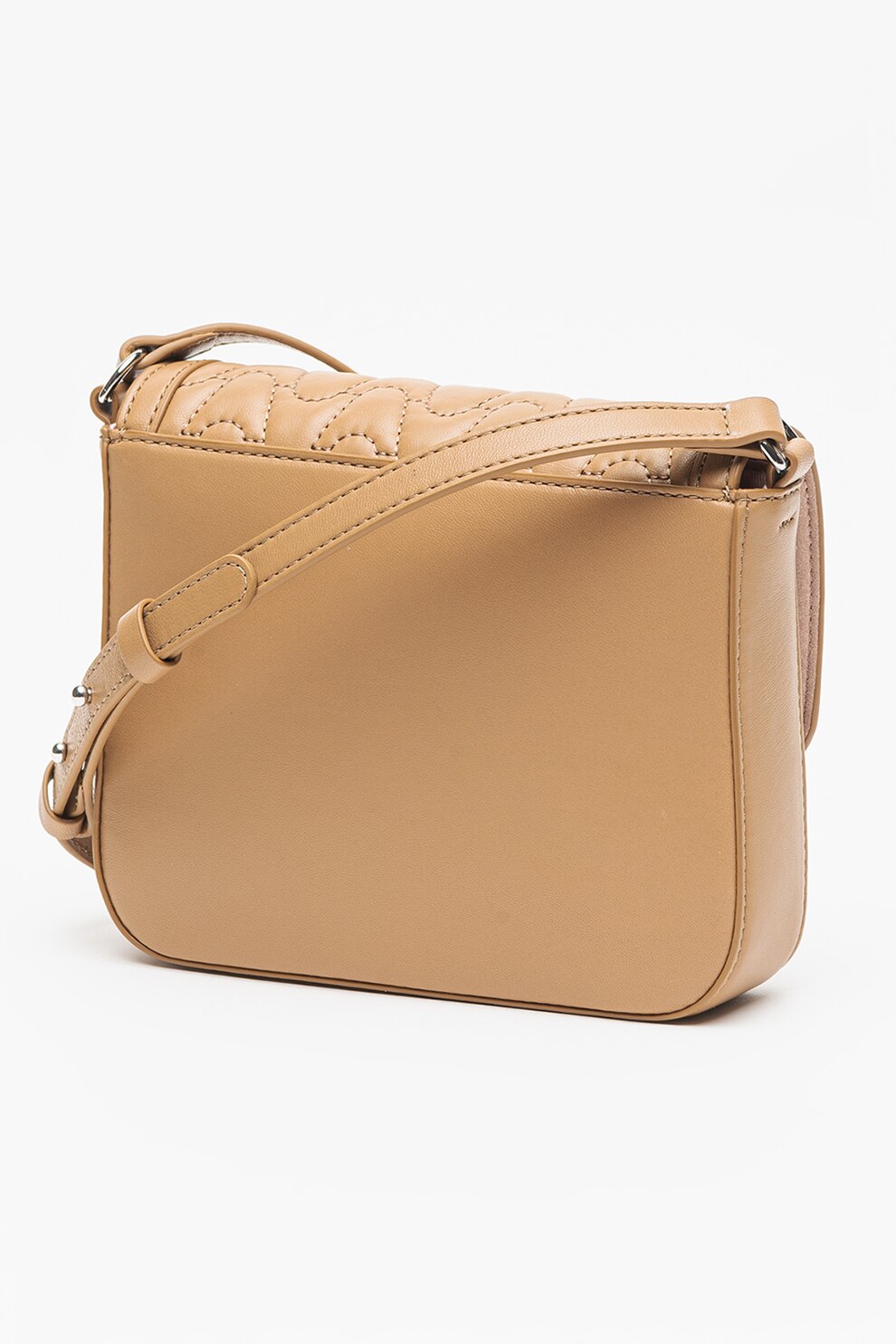 COCCINELLE, Geanta crossbody din piele cu garnituri cusute Tiana, Maro ...