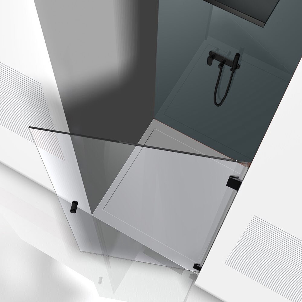 Usa dus one way black 50 x 190 cm, sticla clara, 8 mm, profil inox ...