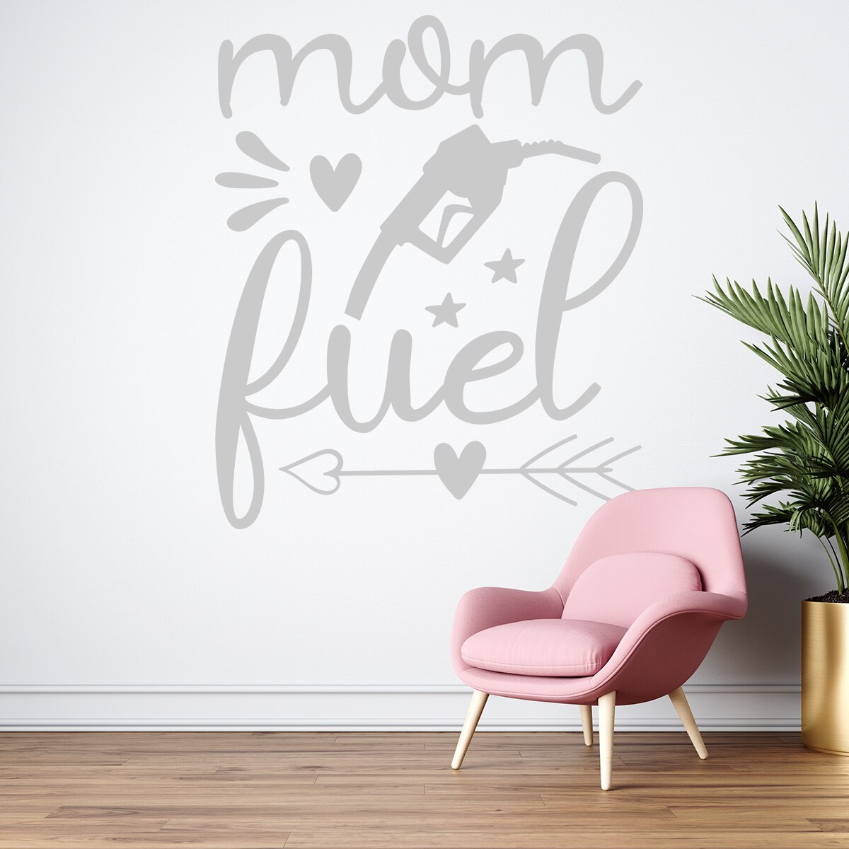 Sticker decorativ pentru perete, Mom fuel, 30x45cm, alb - eMAG.ro